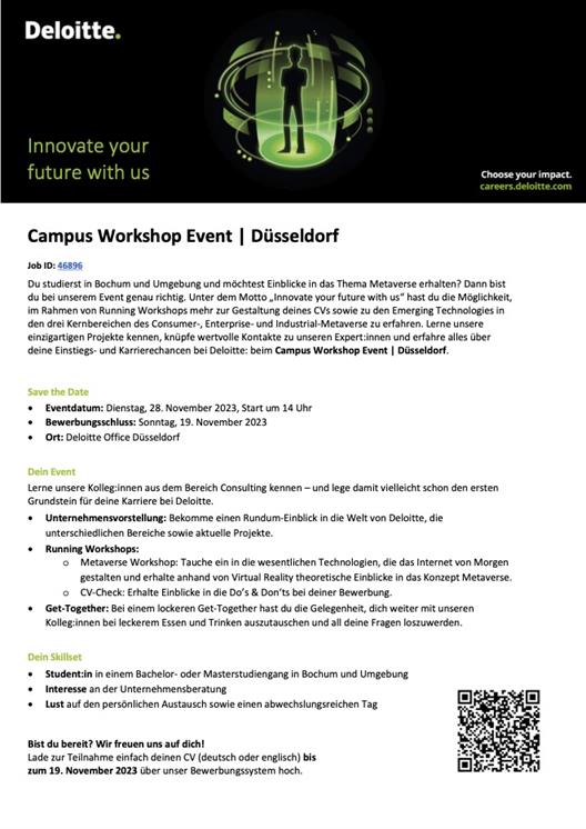 28.11.2023: Deloitte Campus Workshop Event in Düsseldorf